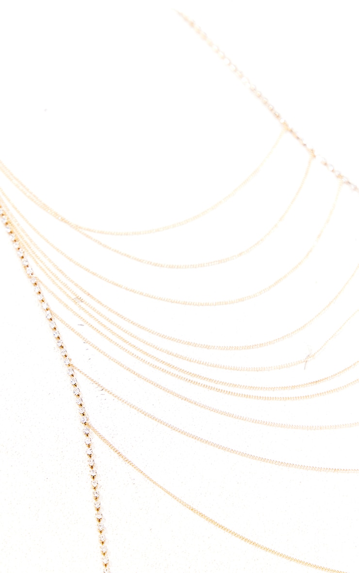 Gold Diamante Delicate Chain Body Chain | PrettyLittleThing AUS