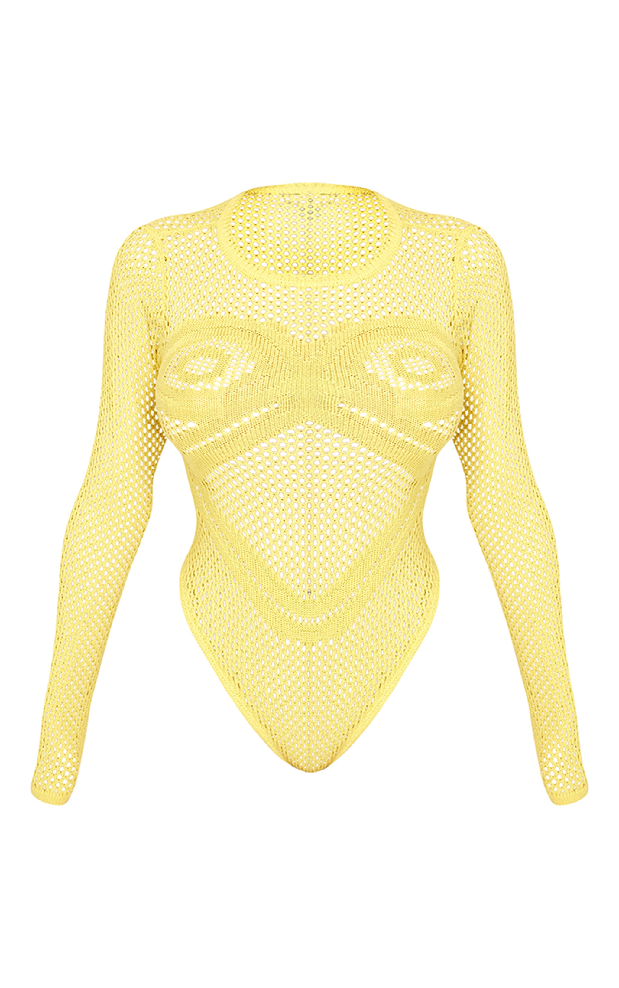 Shape Yellow Knit Body Print Bodysuit | Shape | PrettyLittleThing USA