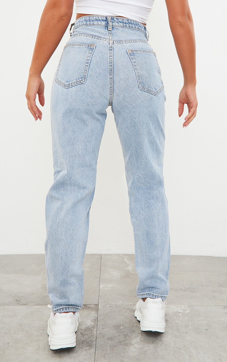 PLT Light Blue Wash Knee Rip Mom Jeans | Denim | PLT