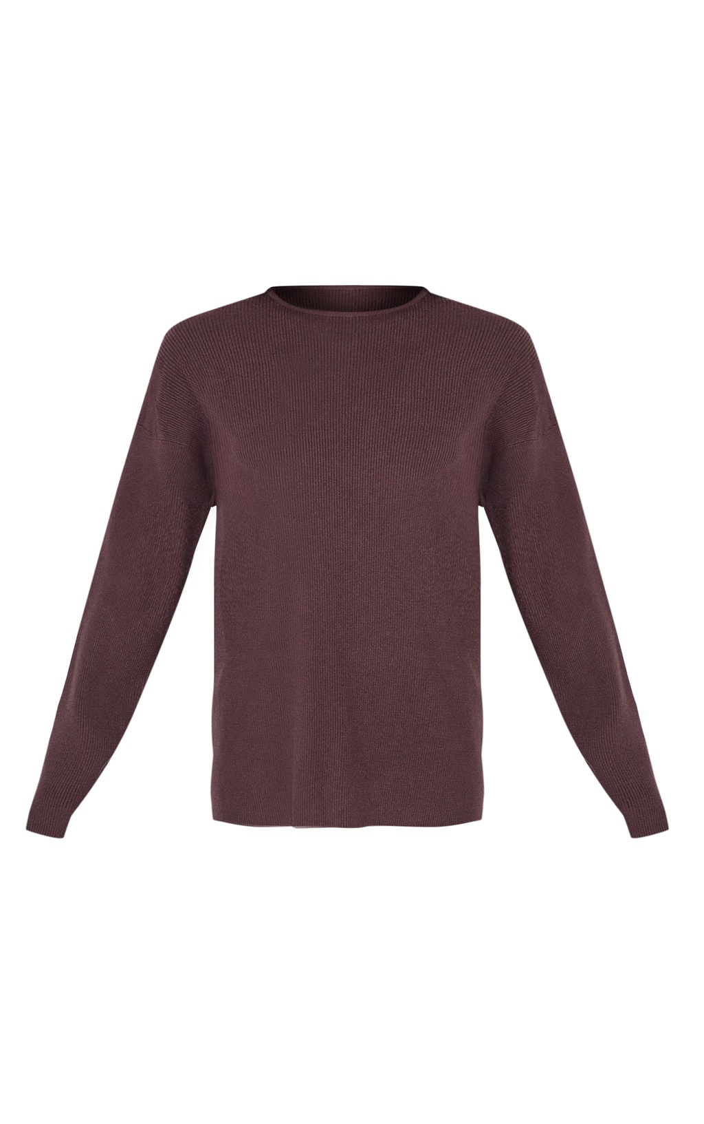 Chocolate Light Rib Knit Oversized Top | Knitwear | PLT USA
