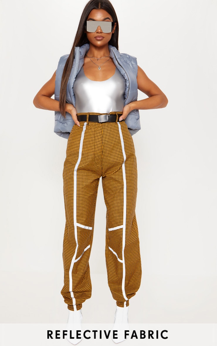 Mustard Check Reflective Check Jogger | PLT