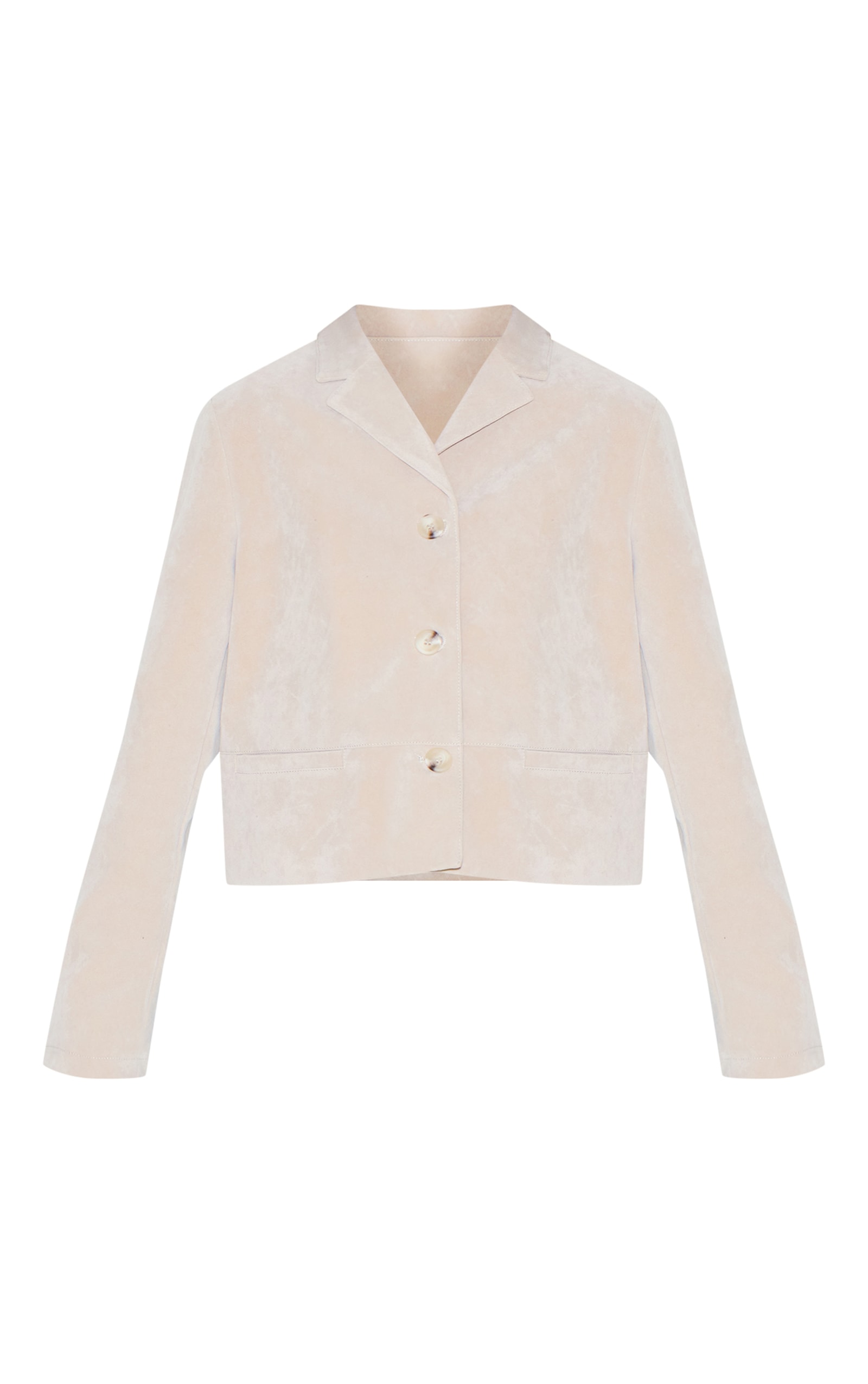 Stone Faux Suede Cropped Blazer | Outerwear | PLT USA