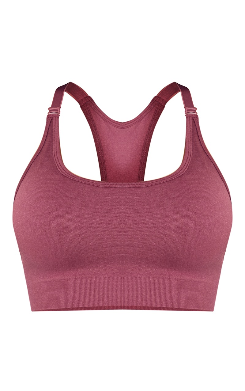 Shape Burgundy Seamless Active Cupped Sports Bra | Shape | PLT USA