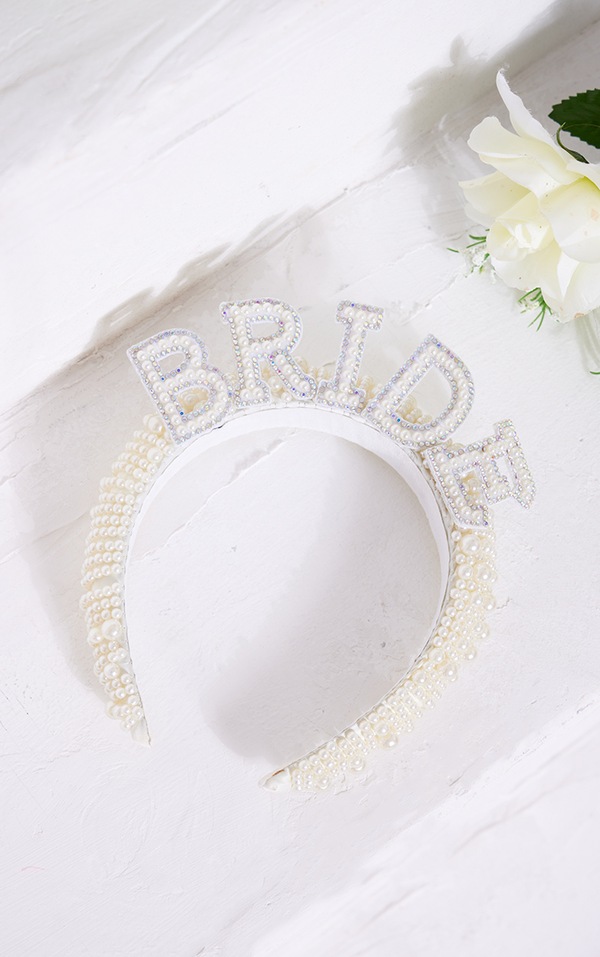 Ginger Ray White Bride Pearl Headband | Accessories | PrettyLittleThing AUS