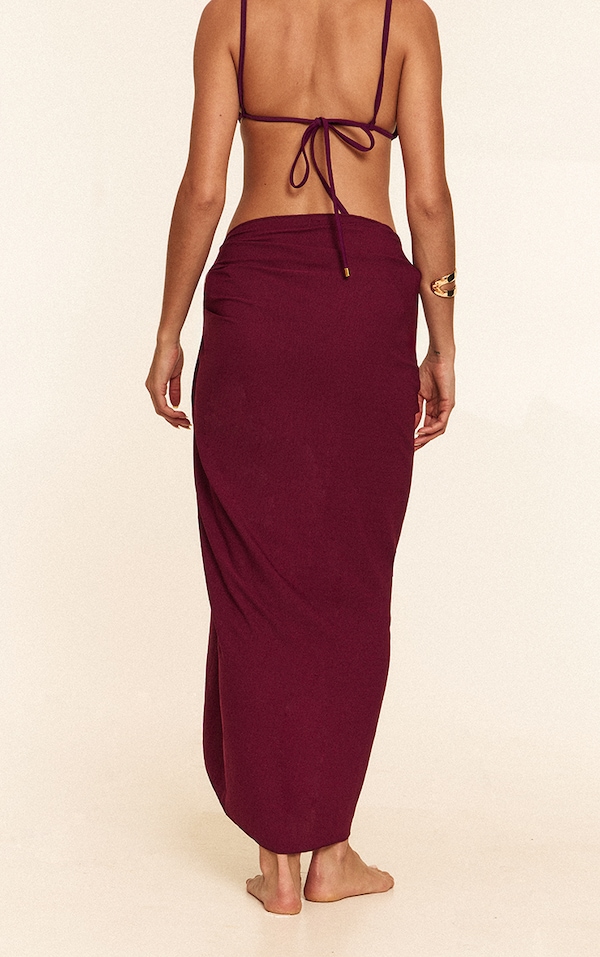 Purple Floaty Woven Rectangle Sarong | Swimwear | PLT