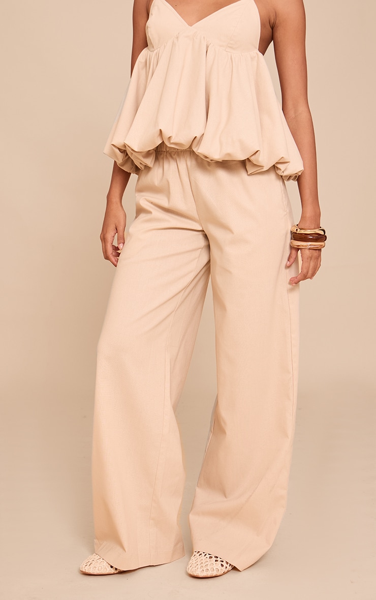 Sand Wide Leg Drawstring Trousers | Co-ords | PLT