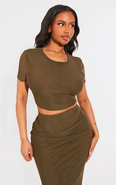 Green crop tops | PrettyLittleThing