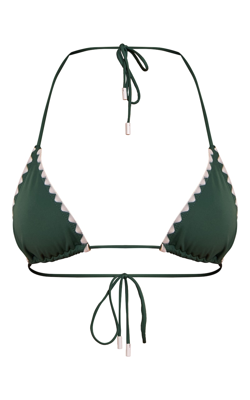 Sea Green Whip Stitch Triangle Bikini Top | Swimwear ...