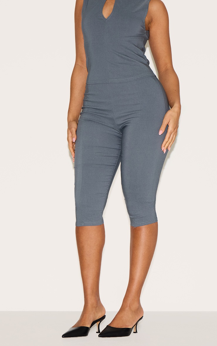 Shape Charcoal Stretch Woven Pintuck Capri Pants | Shape | PLT USA