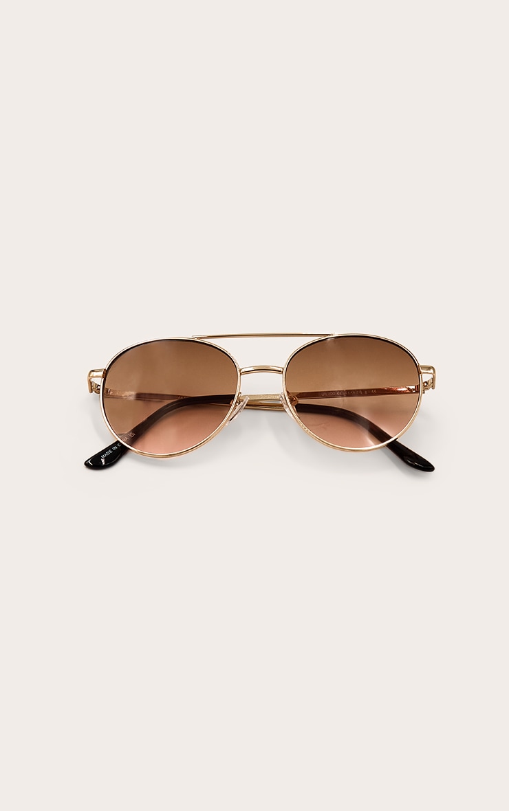 Rose Gold Peach Gradient Lens Aviator Sunglasses | Accessories | PLT