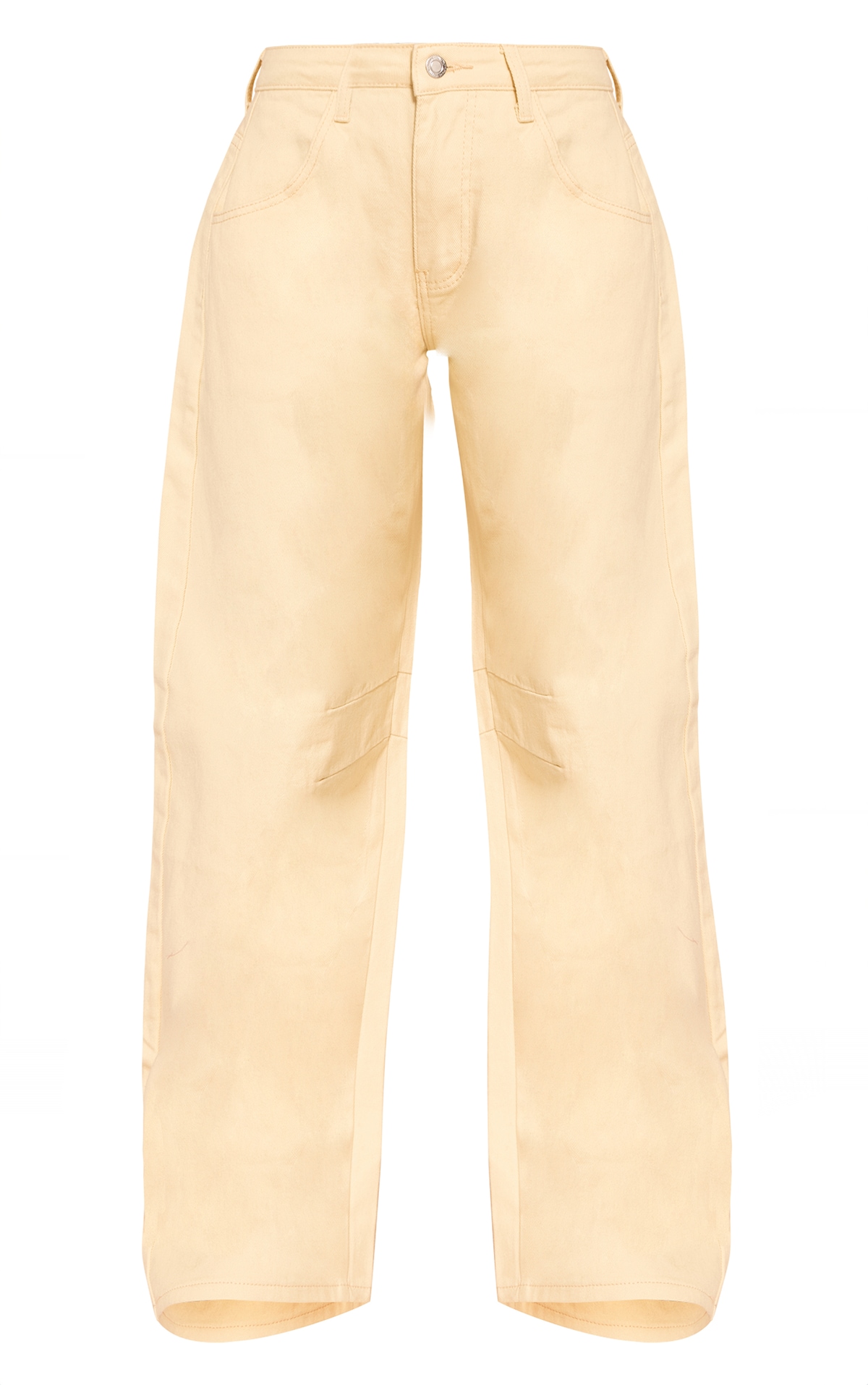 Butter Cream Seam Detail Barrel Jean | Denim | PrettyLittleThing USA