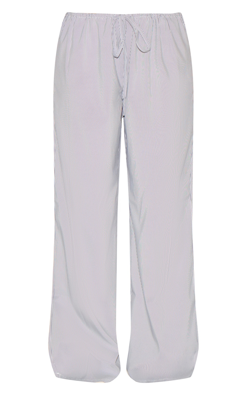 Black Pinstripe Low Rise Drawstring Waist Pants | Bottoms ...