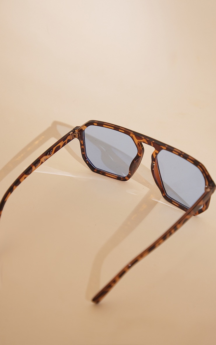 Tortoiseshell Blue Lens Aviator Sunglasses | Accessories ...