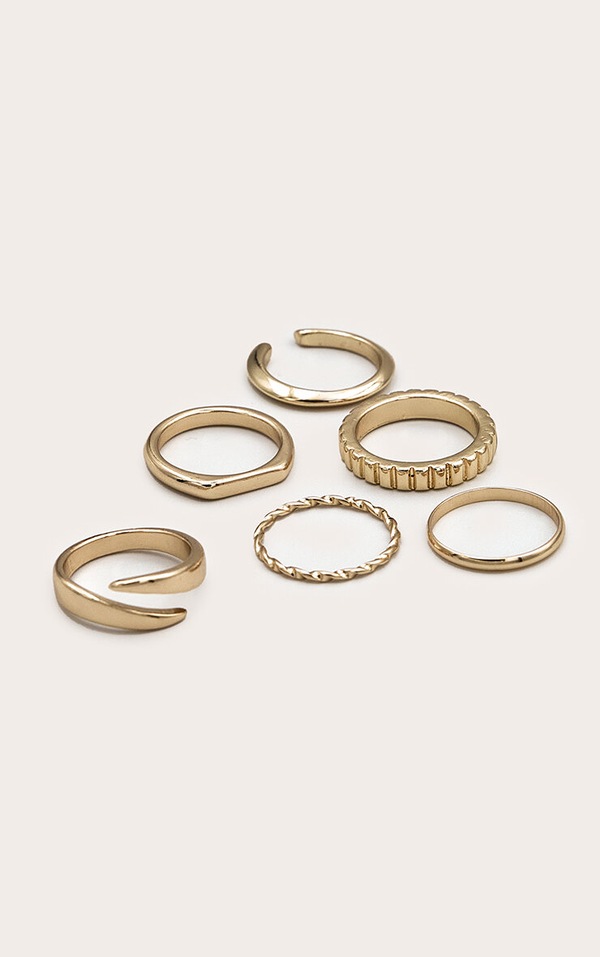 Gold Abstract Assorted Multipack Rings | Accessories ...