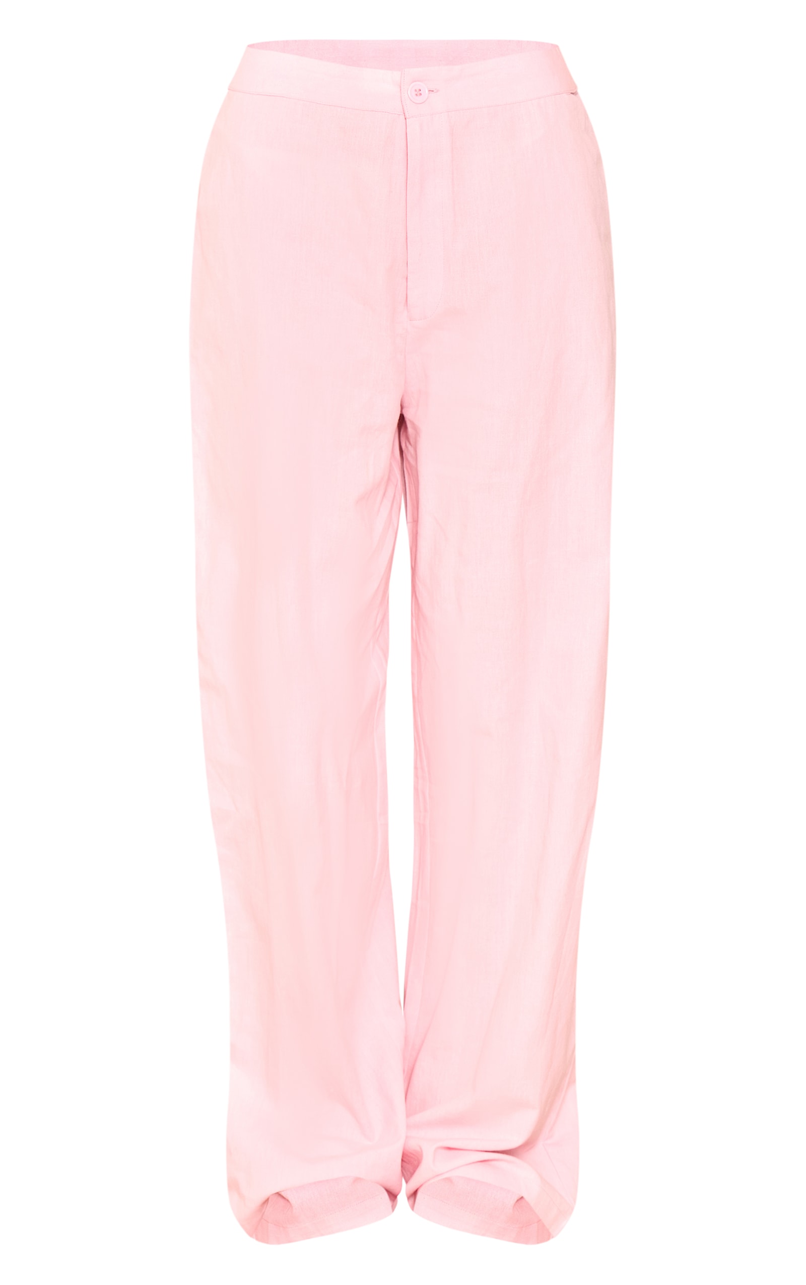 Light Pink Linen High Waisted Tailored Trousers | Co-ords ...