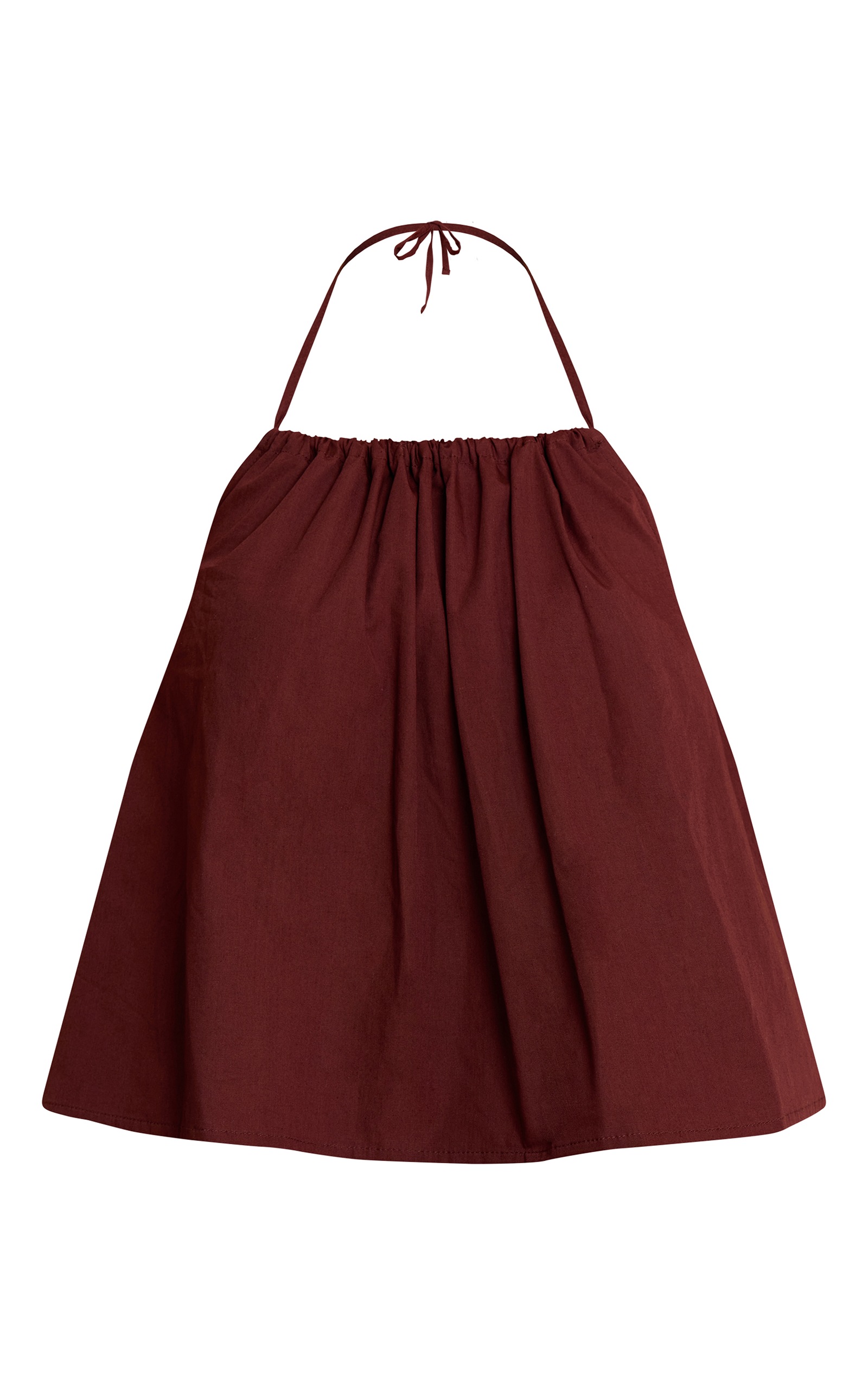 Chocolate Poplin Low Back Halterneck Top | Co-ords | PLT USA