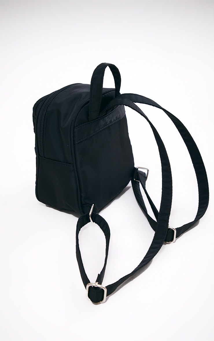 Black Nylon Pocket Mini Backpack | PrettyLittleThing
