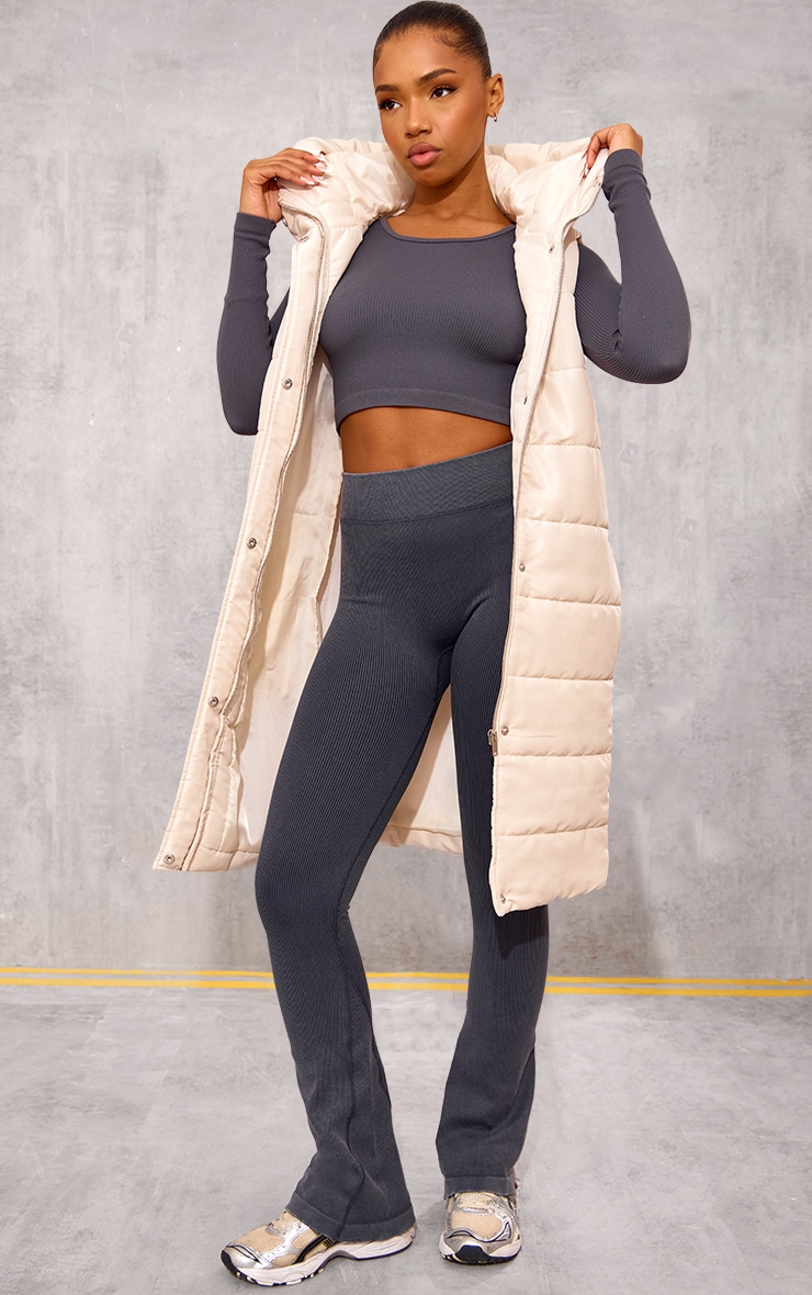 Stone Longline Puffer Vest | Outerwear | PrettyLittleThing USA