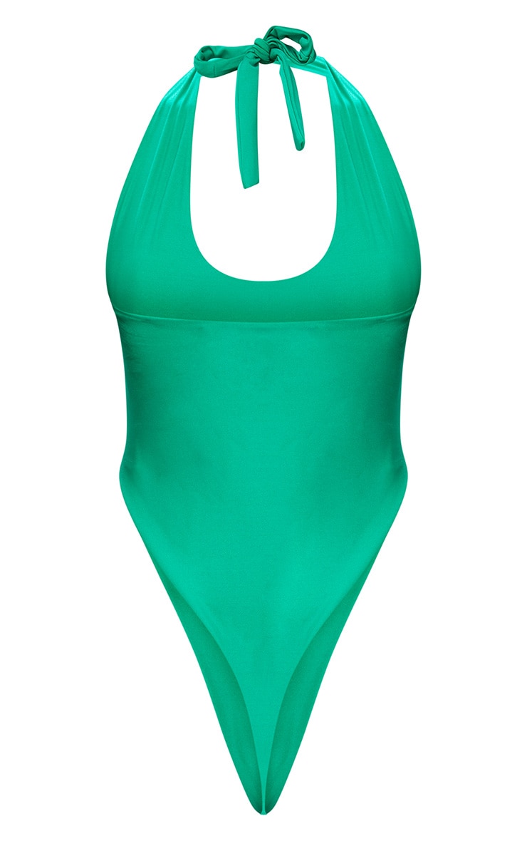 Green High Leg Swimsuit | Swimwear | PrettyLittleThing