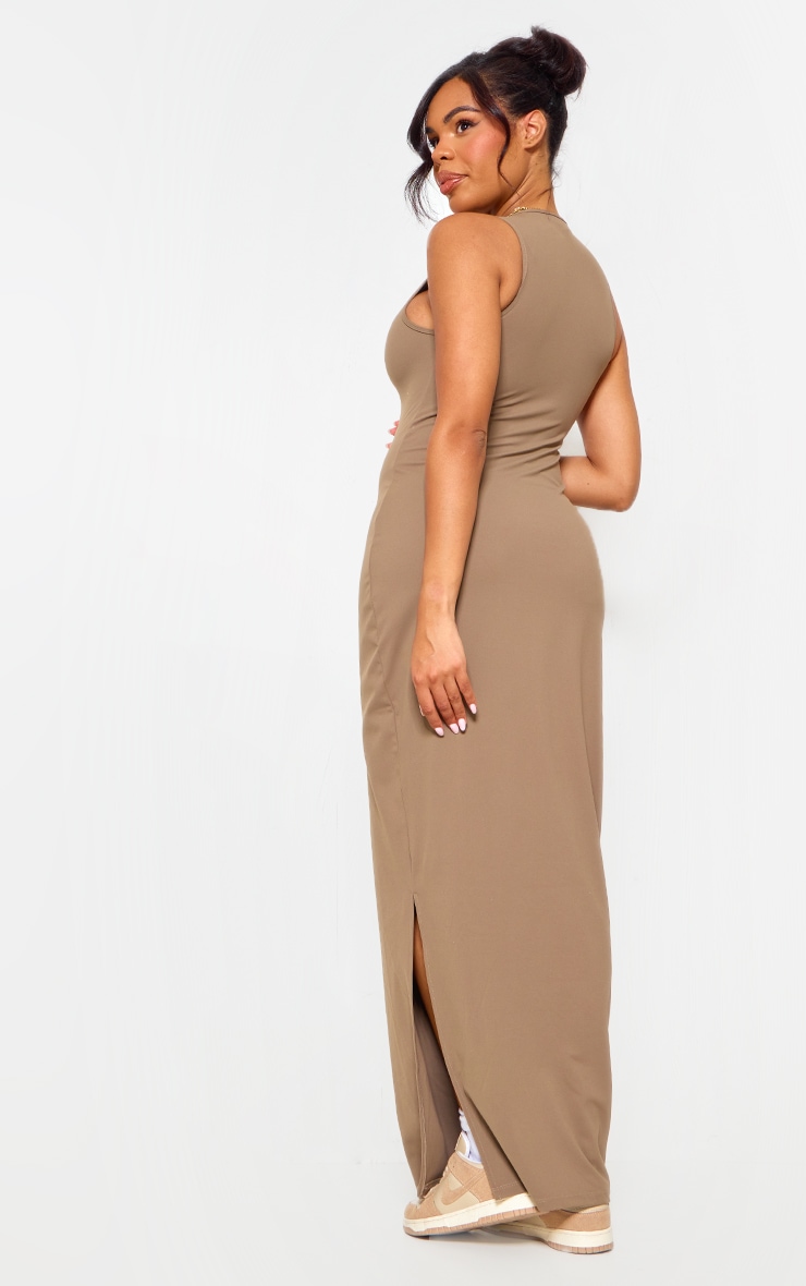 Maternity Mocha Contour Sculpt Racer Maxi Dress Maternity