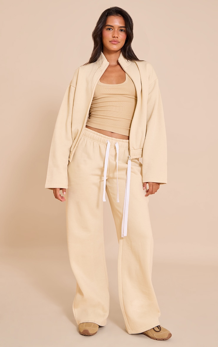 Off White Contrast Drawcord Joggers | Sweat | PrettyLittleThing KSA