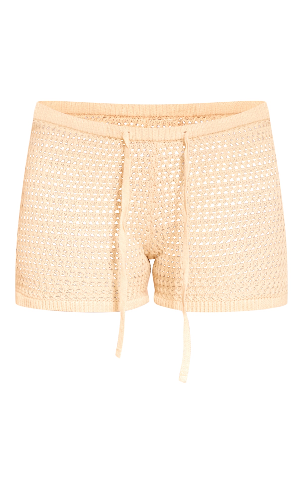 Lemon Fine Crochet Knit Drawstring Shorts | Knitwear | PLT
