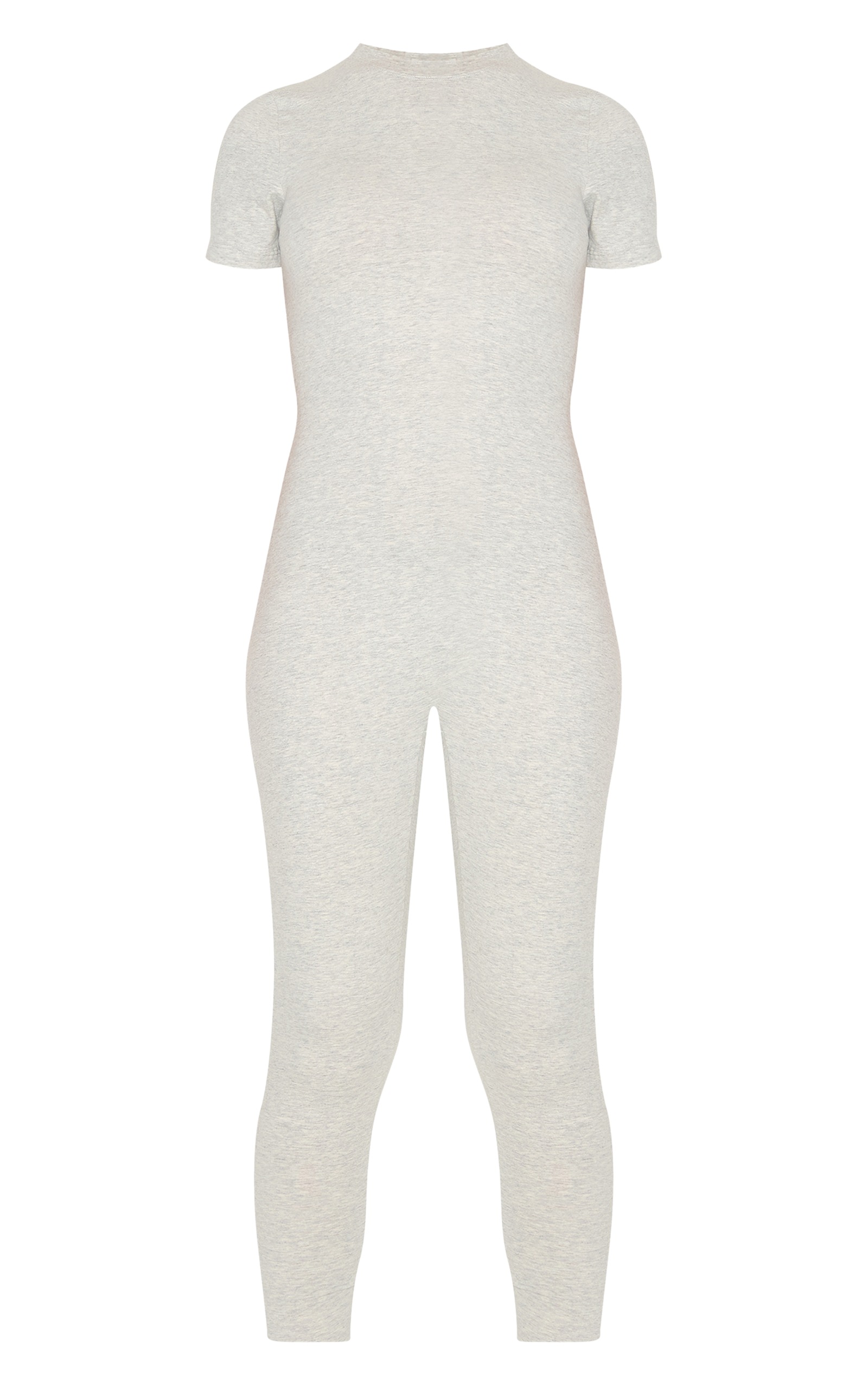 Petite Grey Marl Short Sleeve Sculp Unitard | Petite ...
