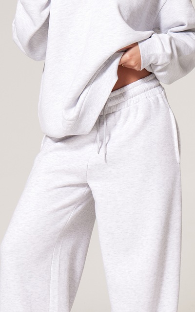 Ash Grey Premium Wide Leg Sweat Sweatpants | Athleisure | PLT USA