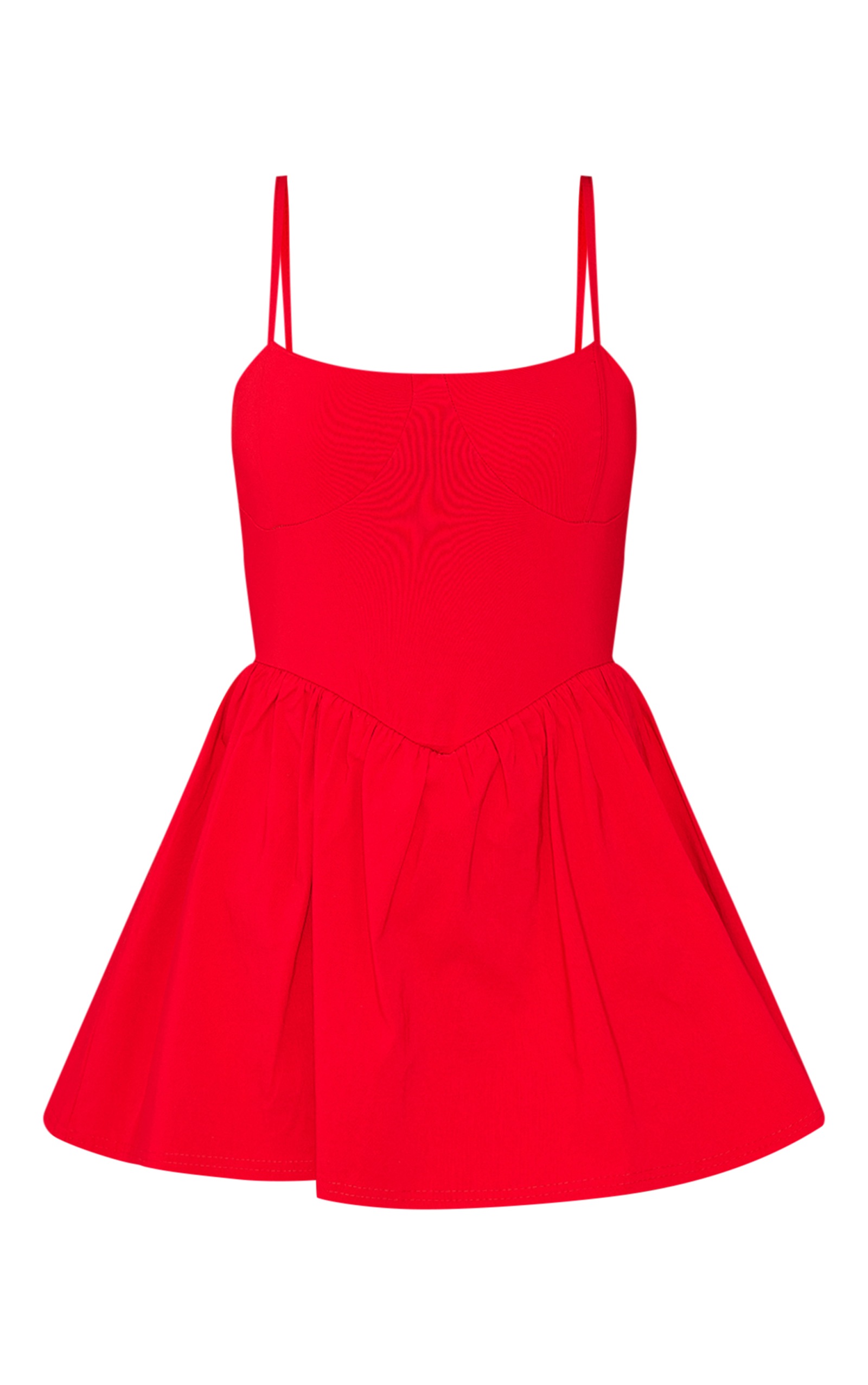 Red Stretch Woven Strappy Floaty Skort Romper | Jumpsuits & Rompers ...