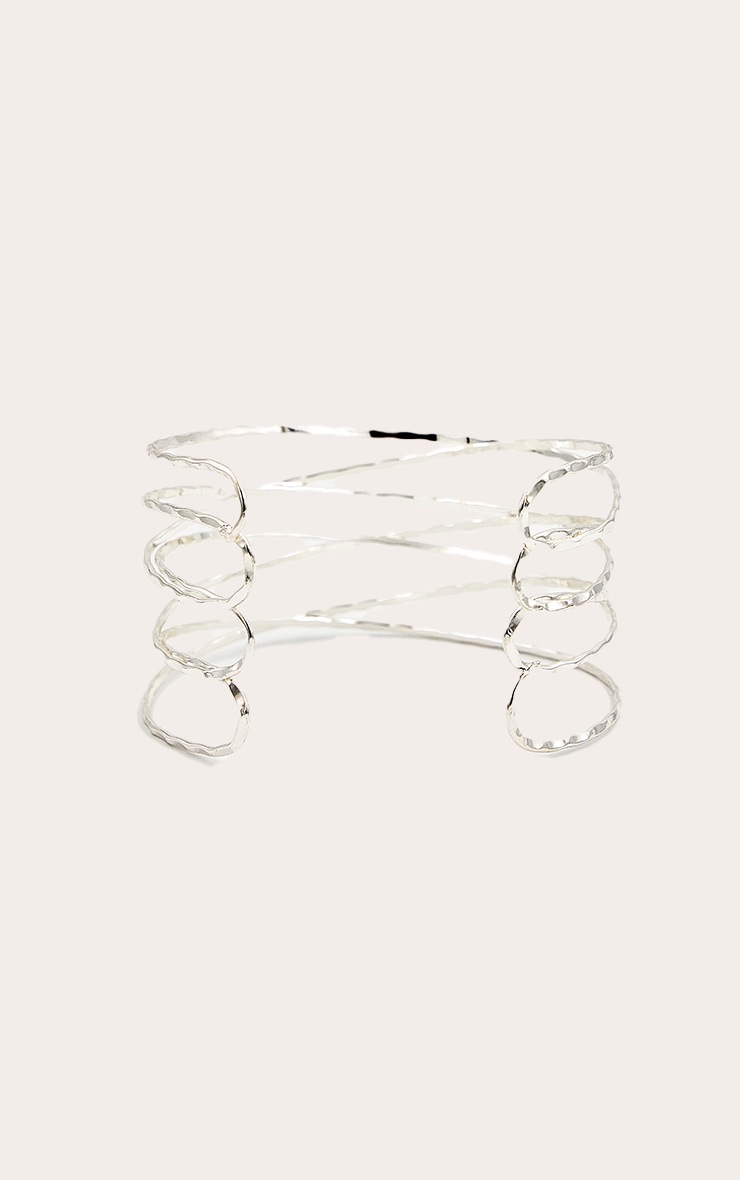 Silver Textured Multi Layered Wrapped Arm Cuff | Accessories | PLT