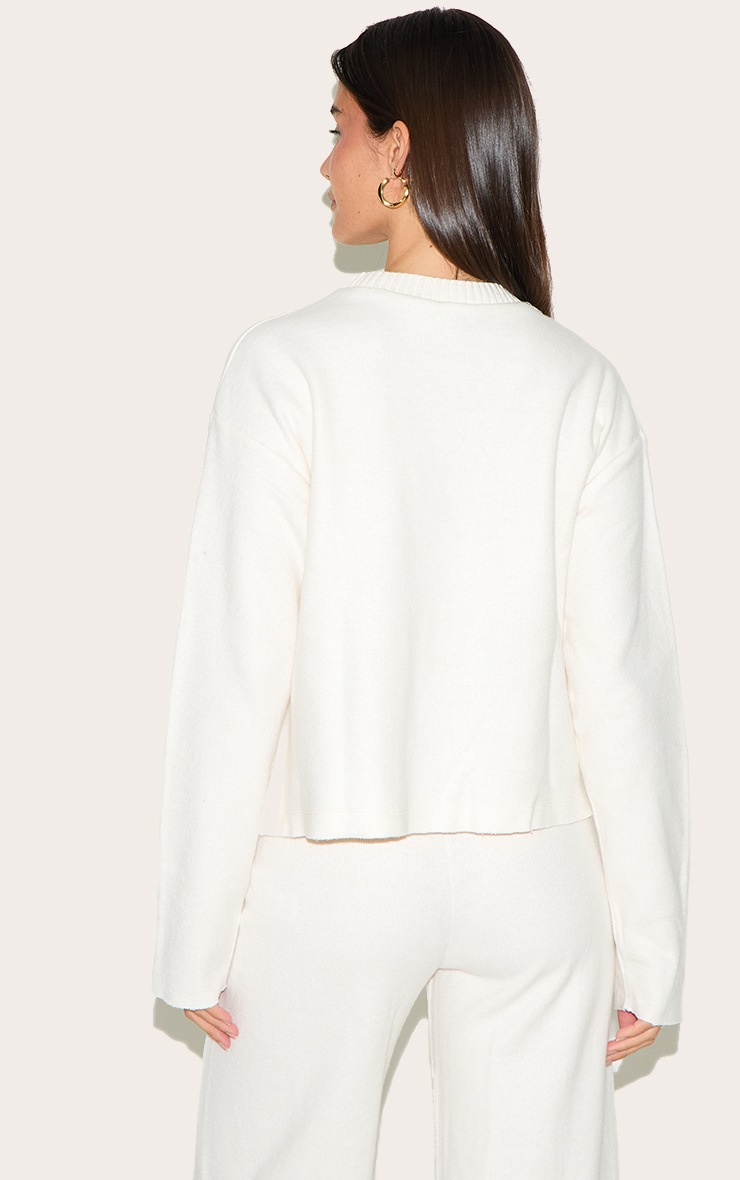 Cream Soft Ribbed Sweater | Co-ords | PLT