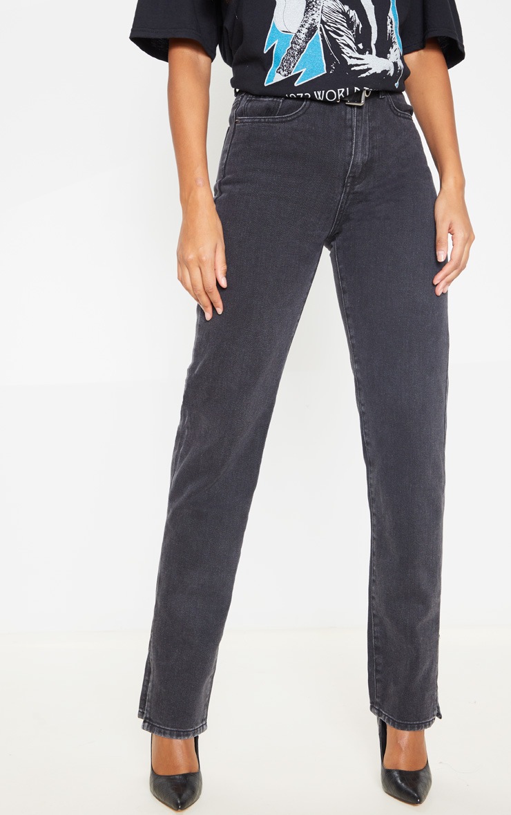 Split Hem Jeans | Denim | PrettyLittleThing UAE