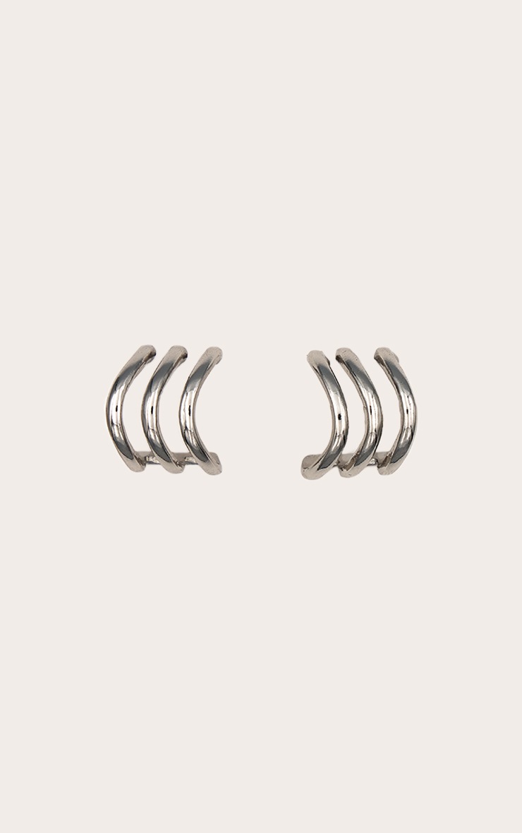 Silver Ridge Wave Hoop Earrings | Accessories | PLT