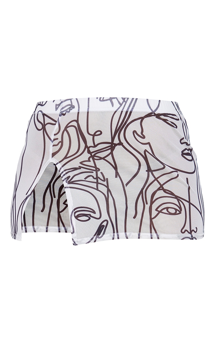 Black Mesh Low Rise Thigh Split Micro Mini Skirt | PrettyLittleThing USA