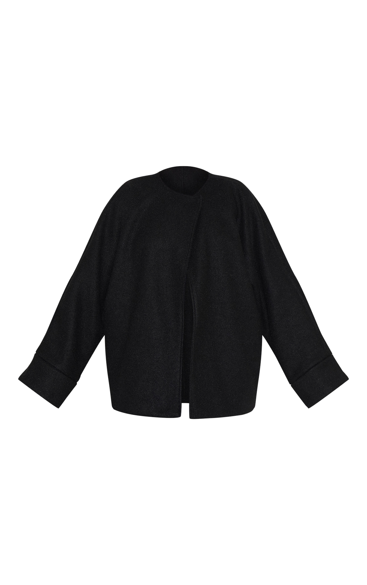 Black Wool Look Batwing Jacket | Outerwear | PrettyLittleThing