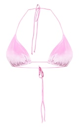 Pink Velvet Triangle Bikini Top | Swimwear | PrettyLittleThing