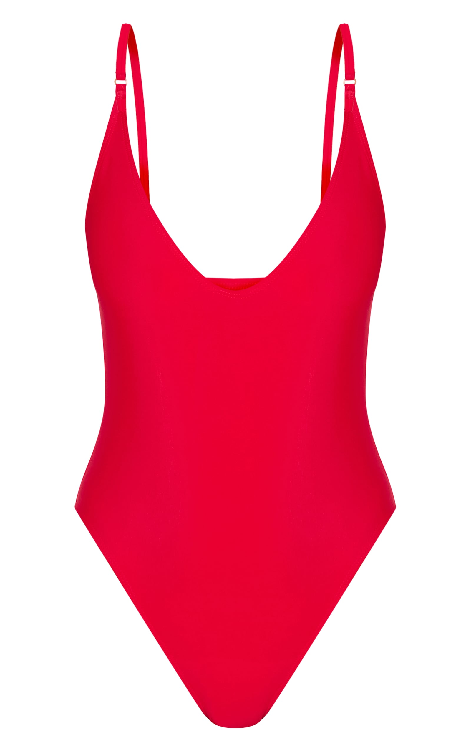 Red Low Scoop Basic Swimsuit | Swimwear | PrettyLittleThing AUS