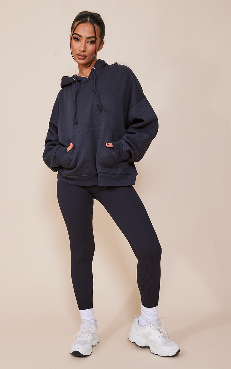 Petite Ink Blue Basic Oversized Hoodie | PrettyLittleThing AUS
