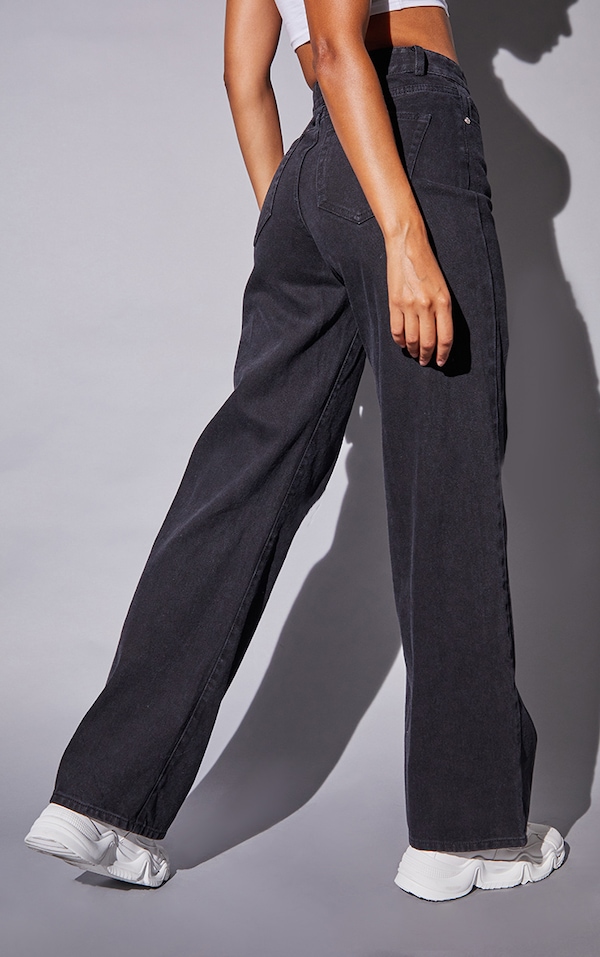 Jean Large Basique Délavé Noir | Denim | PLT FR