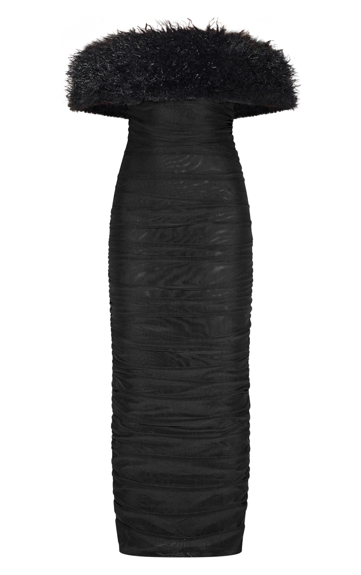 PLT Label Black Bandage Faux Shearling Dress | Dresses ...