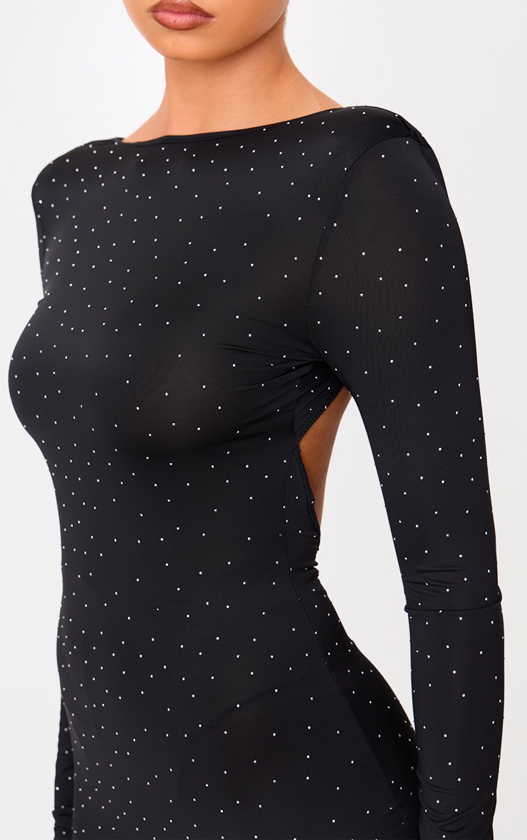 Black Hot Fix Mini Dress | Dresses | PrettyLittleThing USA