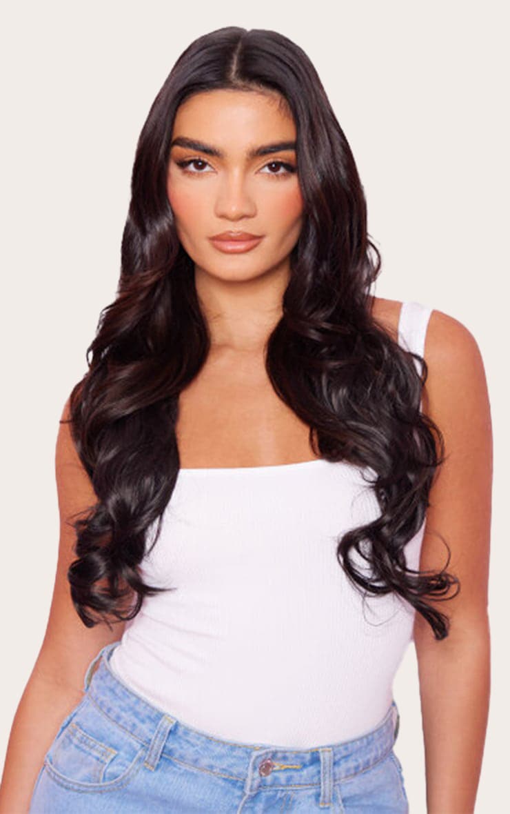 Lullabellz Thick 20` 1 Piece Curly Clip In Hair Extensions Dark Brown ...