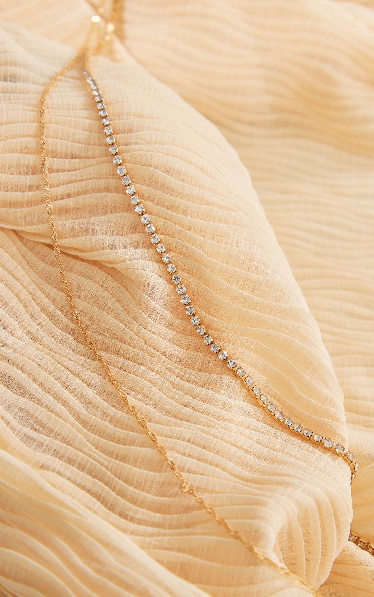 Gold Jeweled & Twist Layered Belly Chain | Accessories | PLT USA