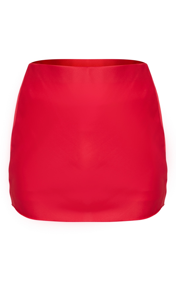 Red Satin Low Rise Micro Mini Skirt | Co-Ords | PrettyLittleThing CA