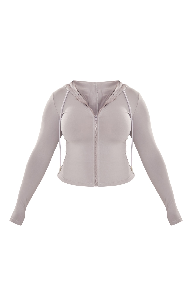 Shape Grey Sculpted Zip Through Hoodie | Shape | PrettyLittleThing CA