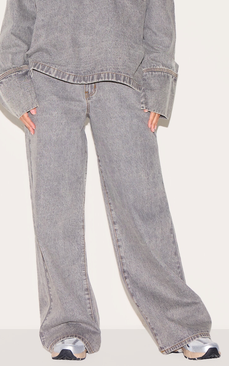 Grey Slouchy Wide Leg Style Jean | Denim | PrettyLittleThing USA