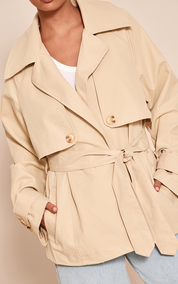 Stone Cropped Storm Flap Detail Trench | Outerwear | PLT
