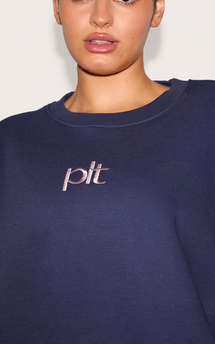 Plus Navy Plt Sweatshirt | Plus Size | PrettyLittleThing USA