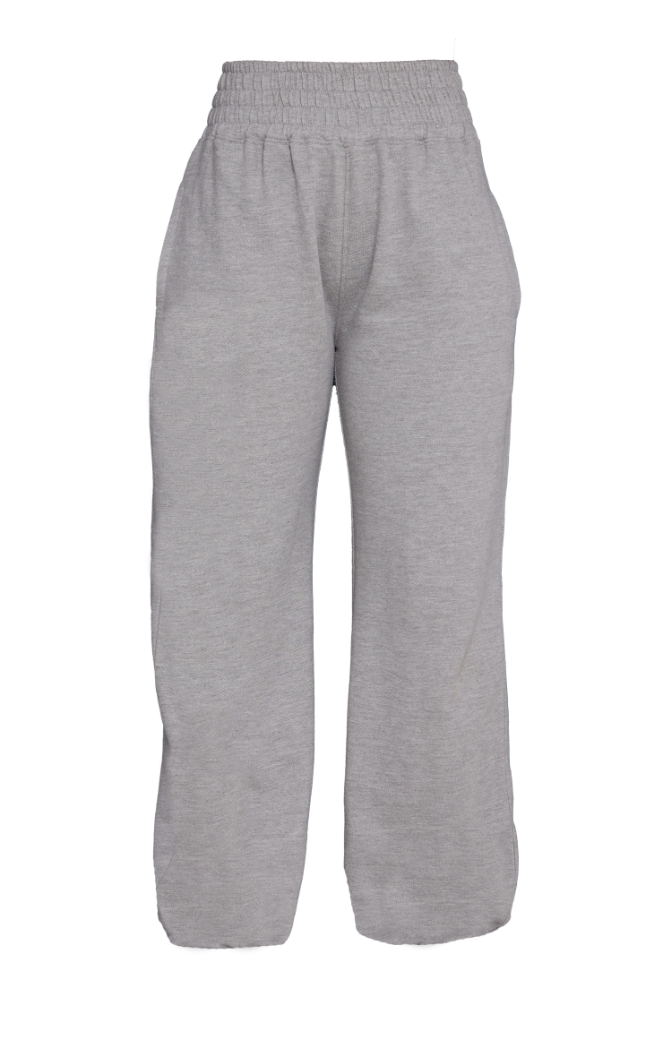 Jogging large gris à taille froncée | PrettyLittleThing FR