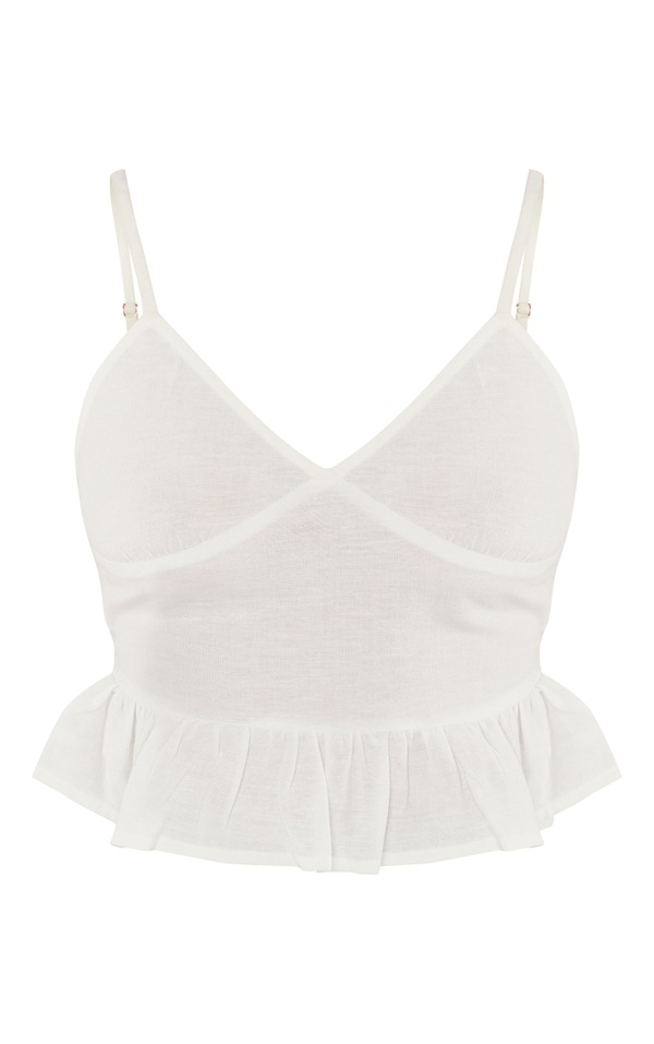 White Linen Look Cami | Tops | PLT